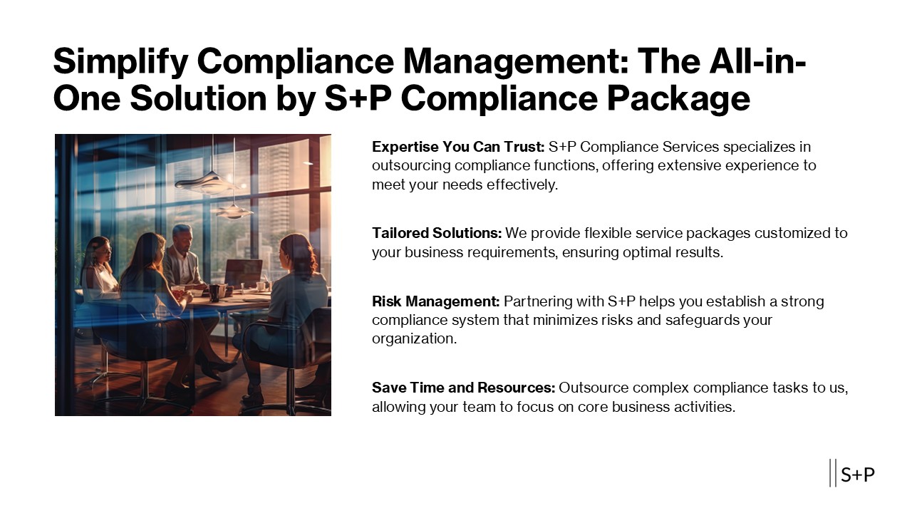 The All-in-One Solution by S+P Compliance Package